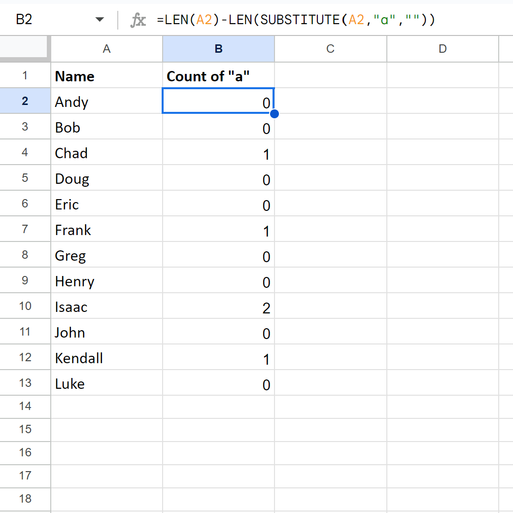 Comment Compter Des Caract res Sp cifiques Dans Google Sheets Statorials
