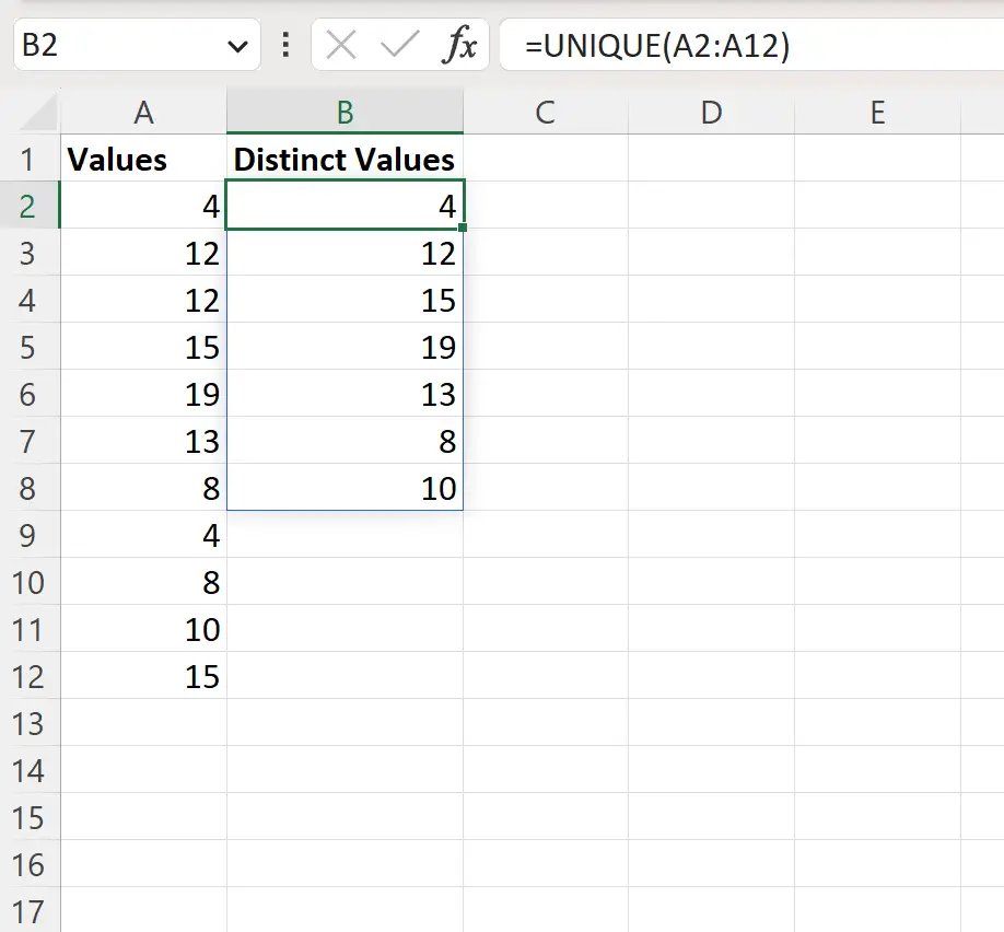 Como Obter Valores Distintos Em Uma Coluna No Excel Estatologia