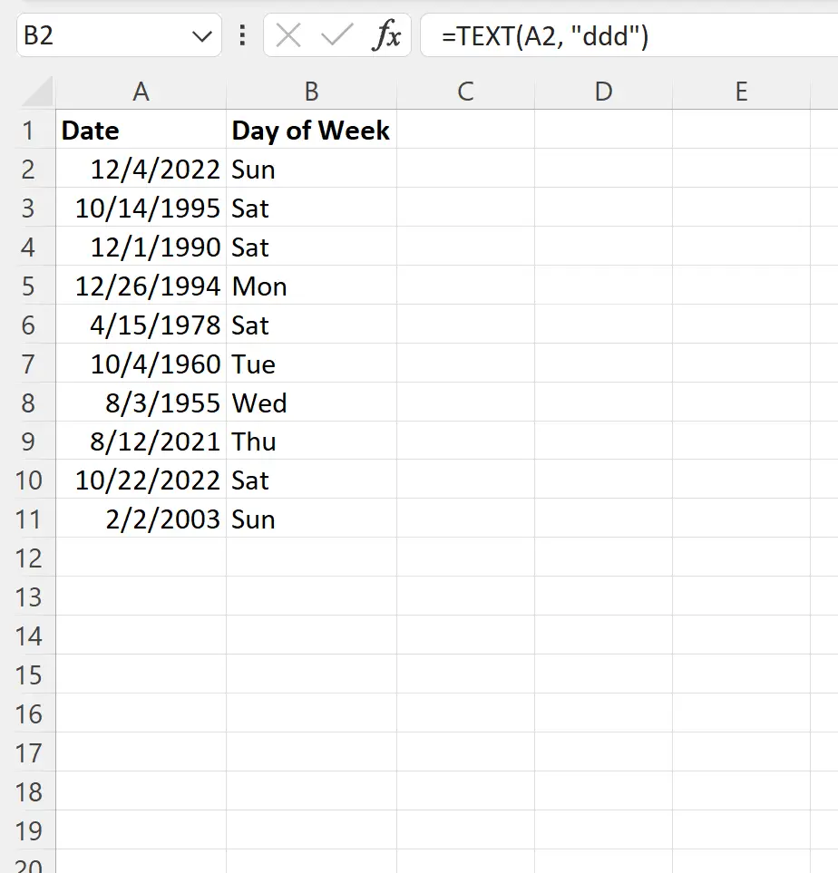 Excel Comment Convertir Une Date En Jour De La Semaine Statorials