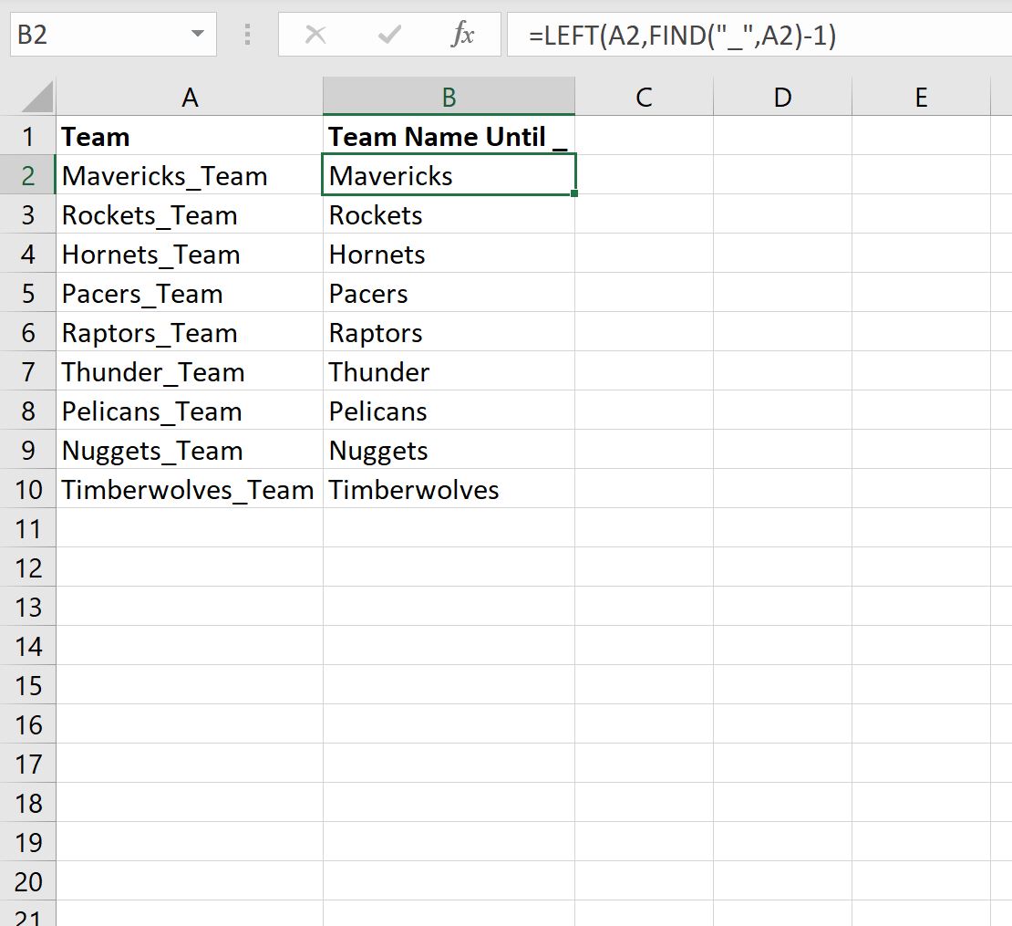 Excel Een Formule Voor LINKS Tot Een Specifiek Teken Statorials