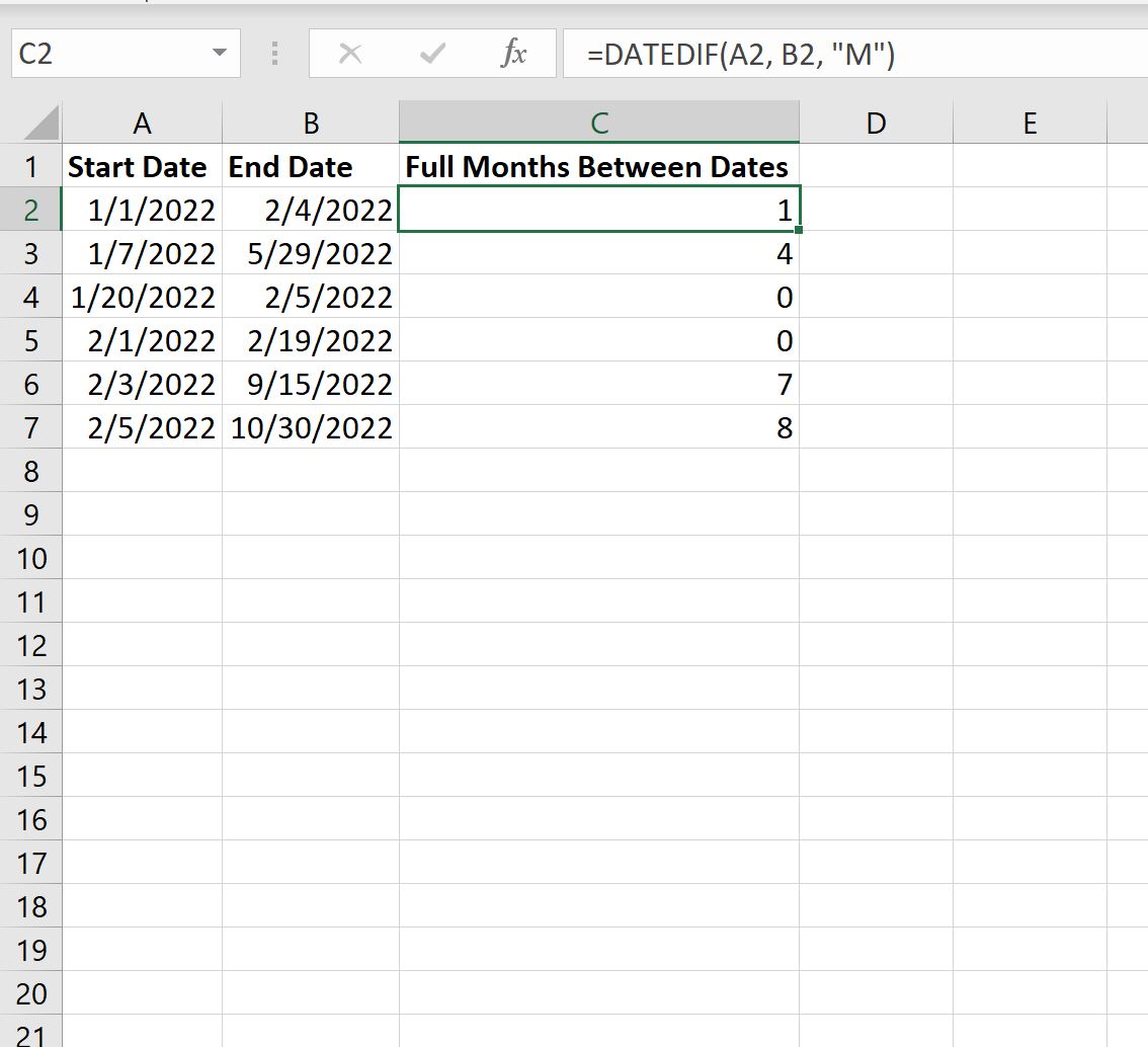 Excel Hitung Jumlah Bulan Antar Tanggal Statologi