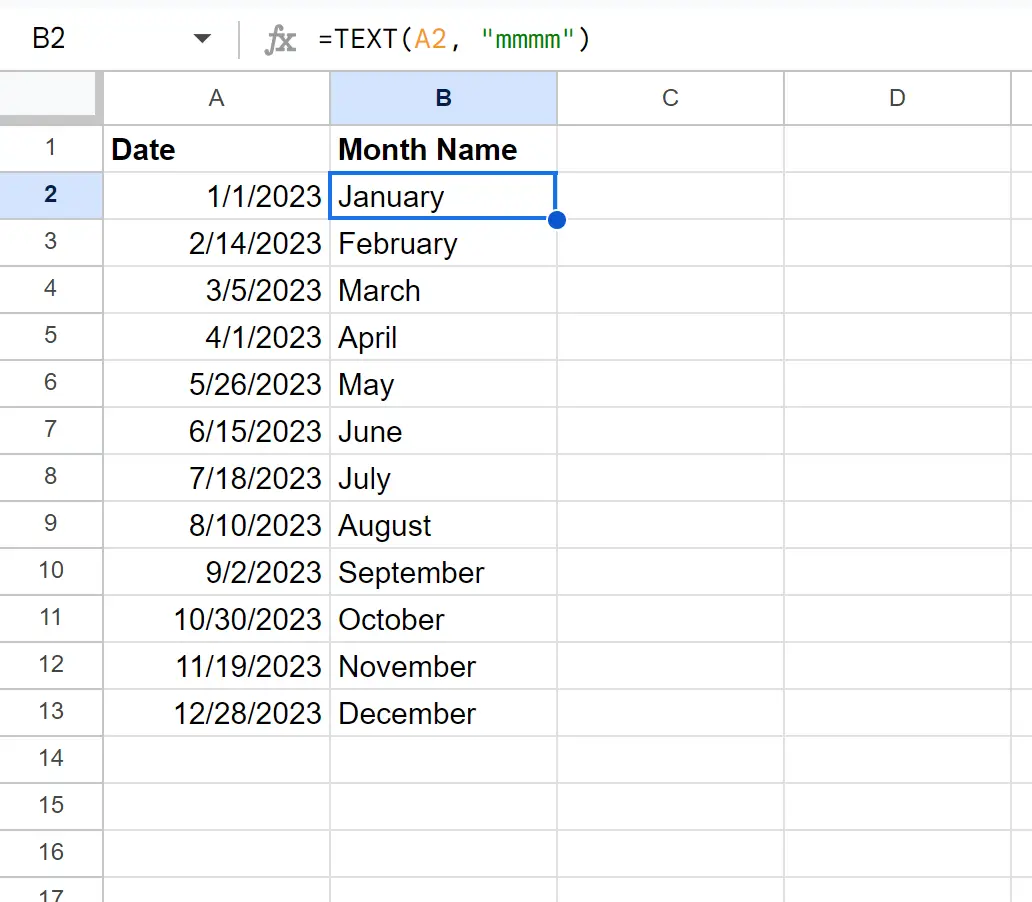 Google Sheets Cara Menampilkan Tanggal Sebagai Nama Bulan Statologi